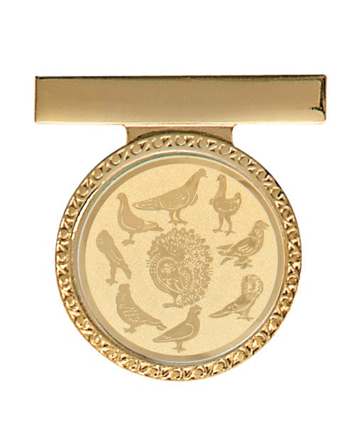 Badge with small metal bar with logo – Trophy Mart Online